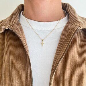 Accessories | Y2k Style Gold Chain Link Small Cross Jesus Necklace ...